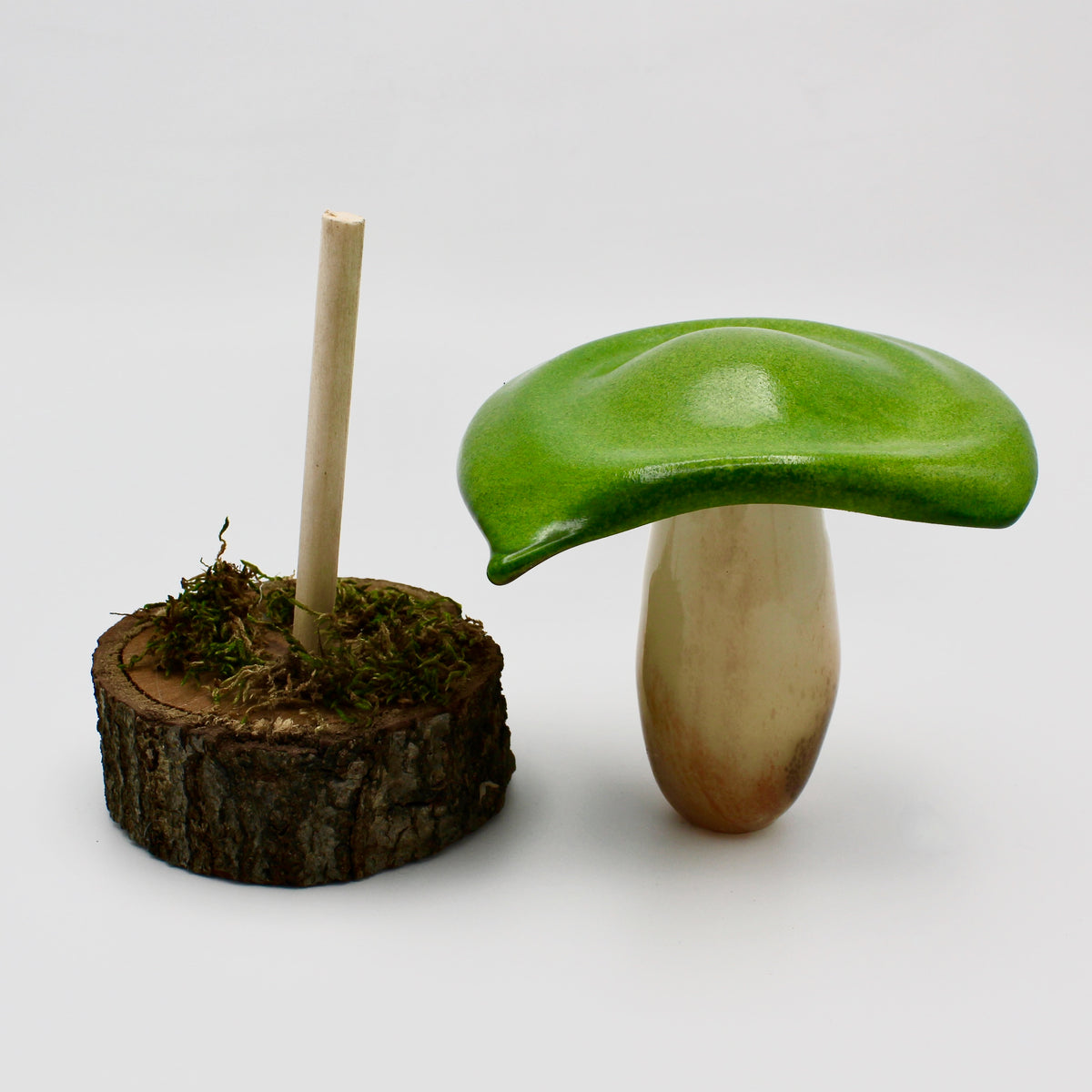 Mushroom On Base in Light Green By Kim Webster – ACCI Gallery